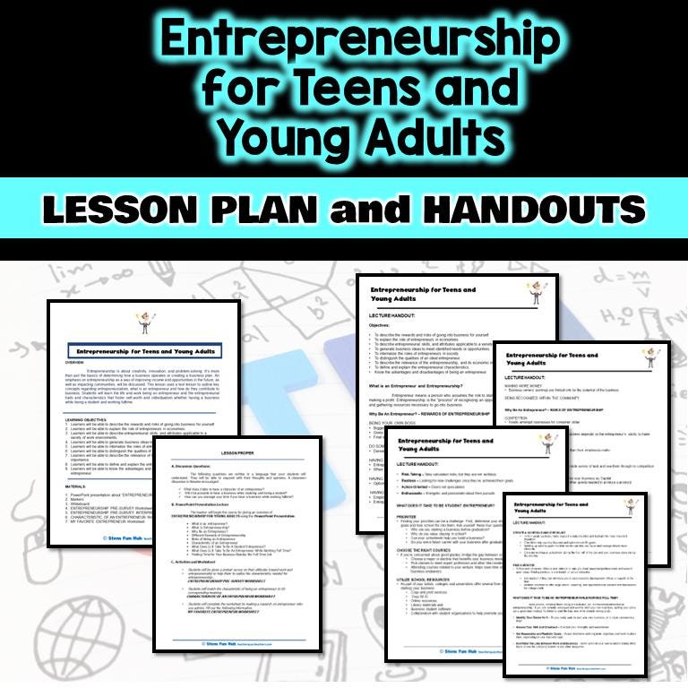 Entrepreneurship for Teens Lesson Bundle With Worksheets Slides ...