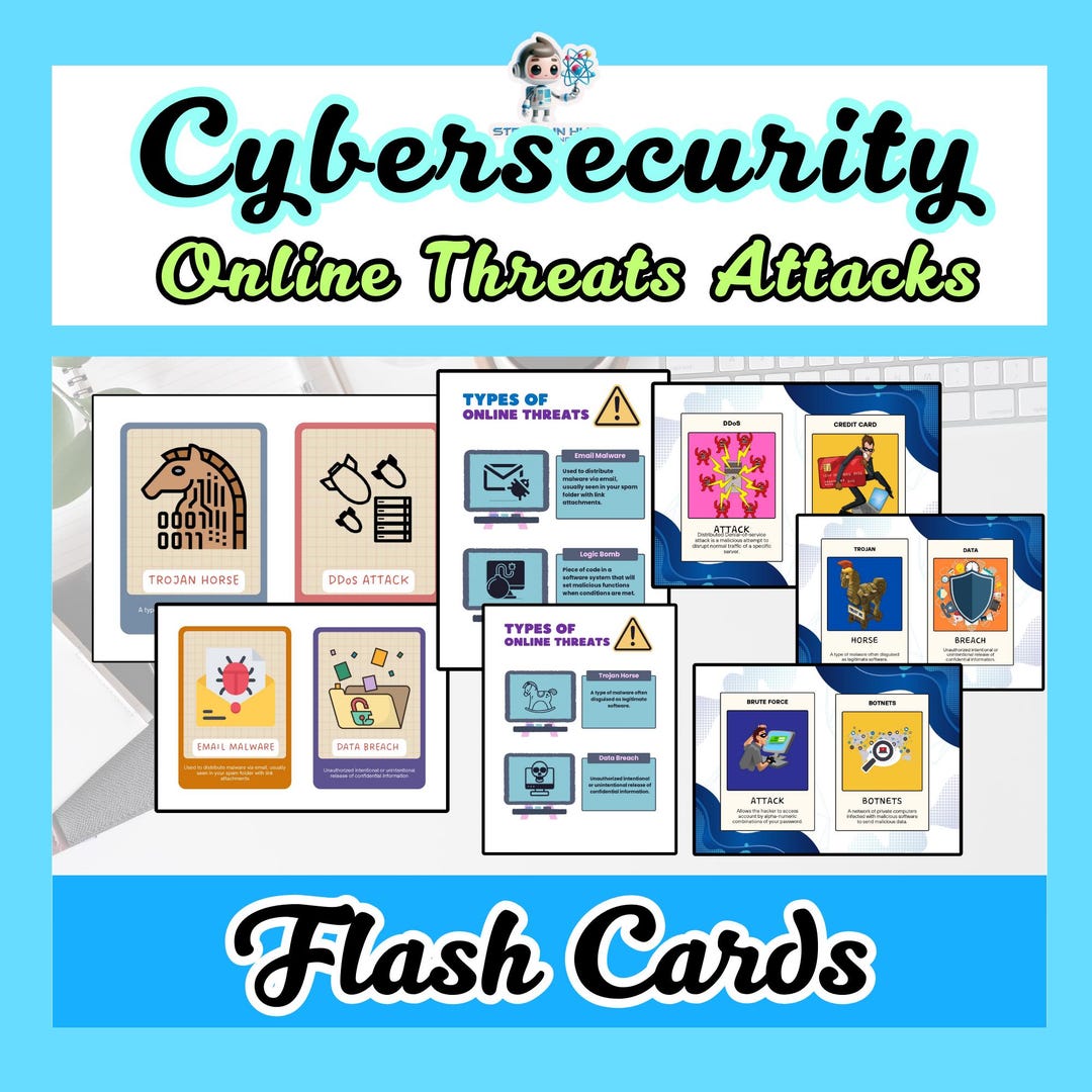 Cybersecurity & Online Safety Threats Printable Flashcards - Etsy