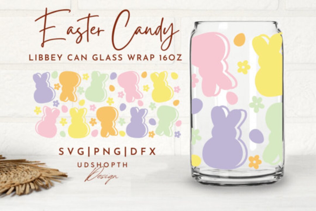 Easter Bunny Candy Can Glass SVG - Etsy
