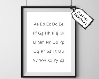 Alphabet printable Neutral gender Alphabet print digital abc | Etsy