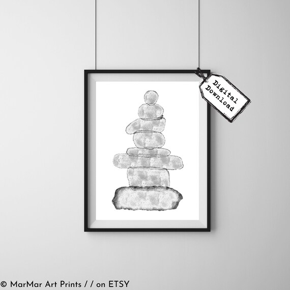 Abstract Stone Art Black and White Wall Art Abstract Print - Etsy