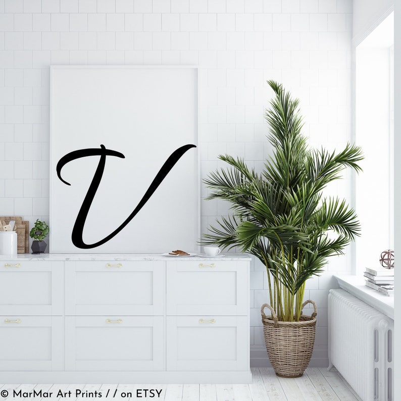 Printable Art: Letter v Poster Typography Poster - Etsy