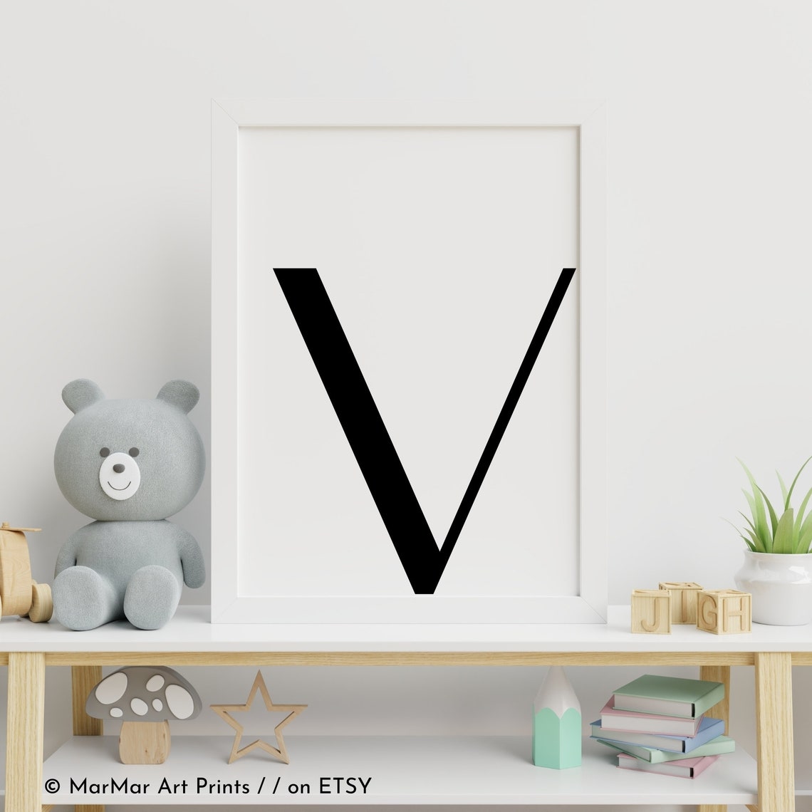 Printable Art: Letter v Poster Typography Poster - Etsy