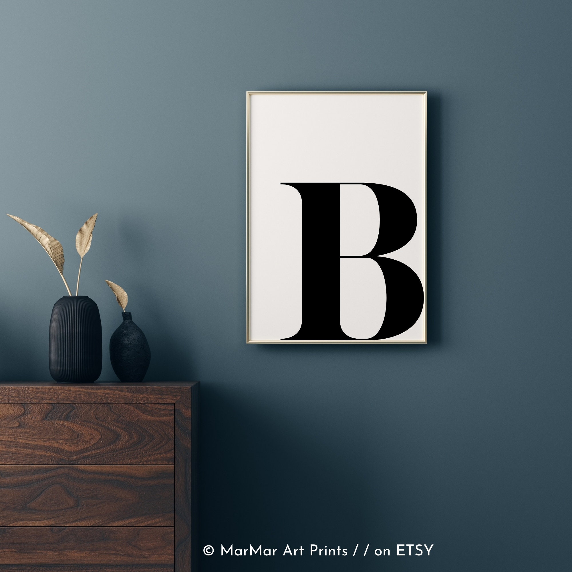 Letter B Printable Wall Art, Printable Set of 9, Alphabet Initial B ...