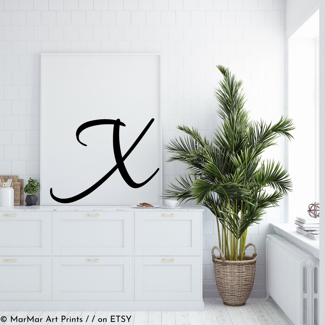 Letter X Printable Art, Typography Poster, Monochrome X Letter Print ...