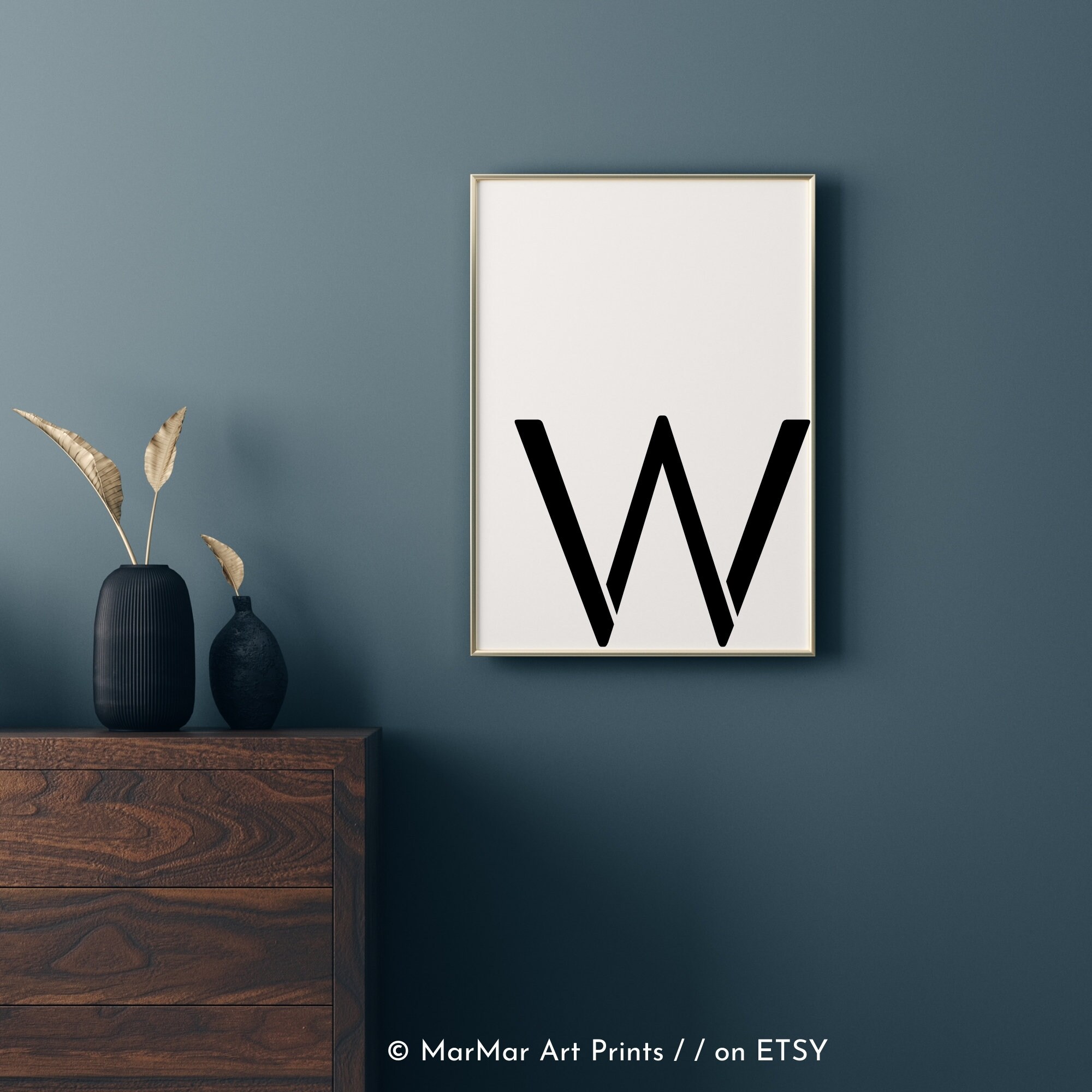 Alphabet Letter Printable Art w Initial - Etsy