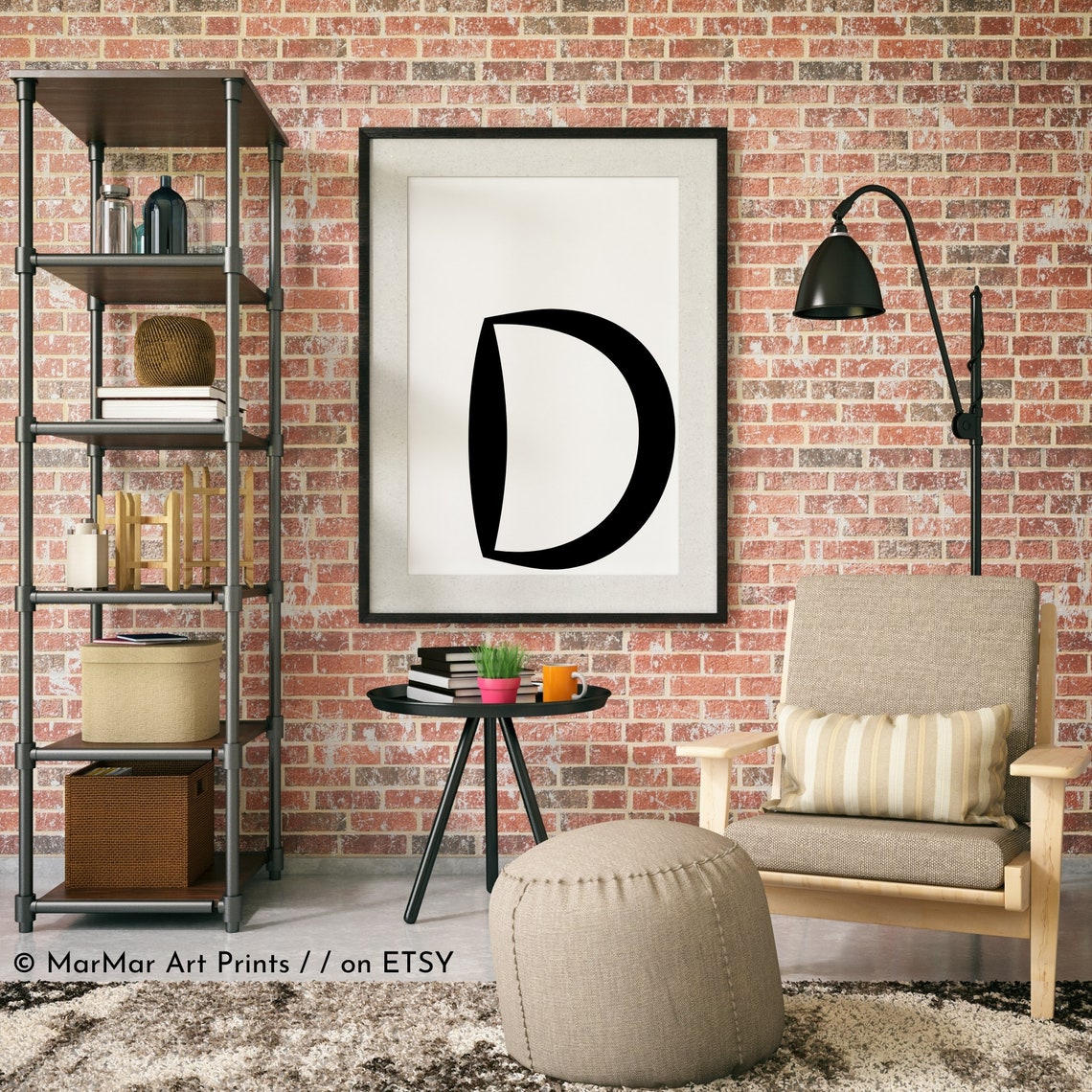 Letter D Printable Wall Art, Printable Set of 9, Alphabet Initial D ...
