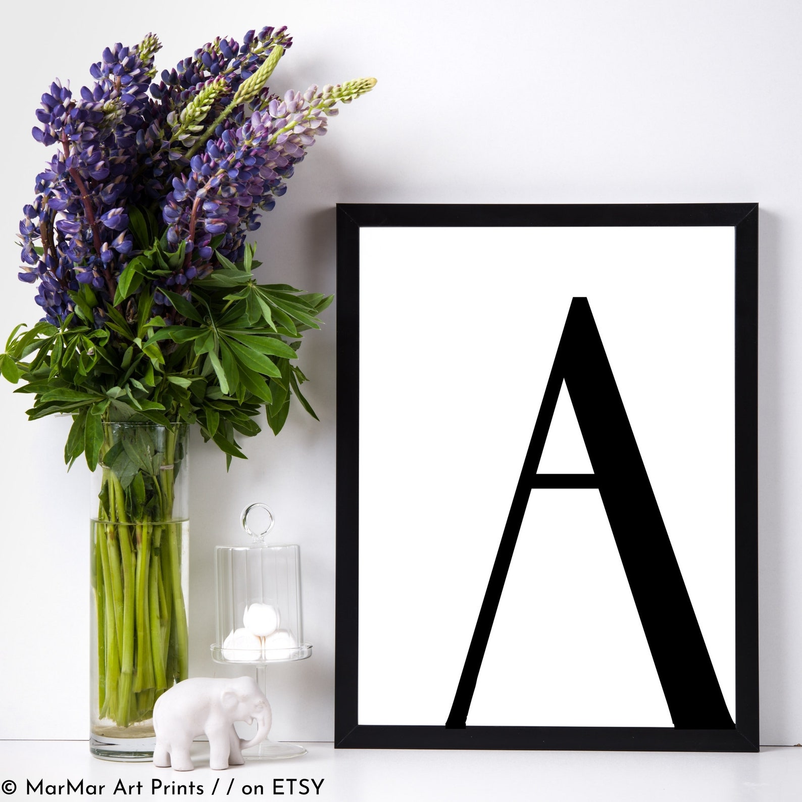 Letter A Printable Wall Art, Printable Set of 9, Alphabet Initial A ...