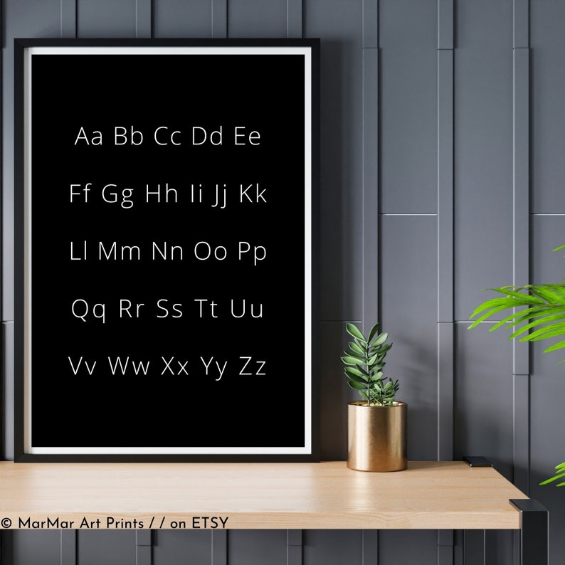 Alphabet Printable Art, ABC Poster, A to Z Poster, Abc Wall Art ...