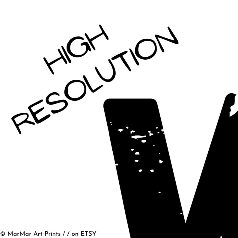 Printable Art: Letter v Poster Typography Poster - Etsy