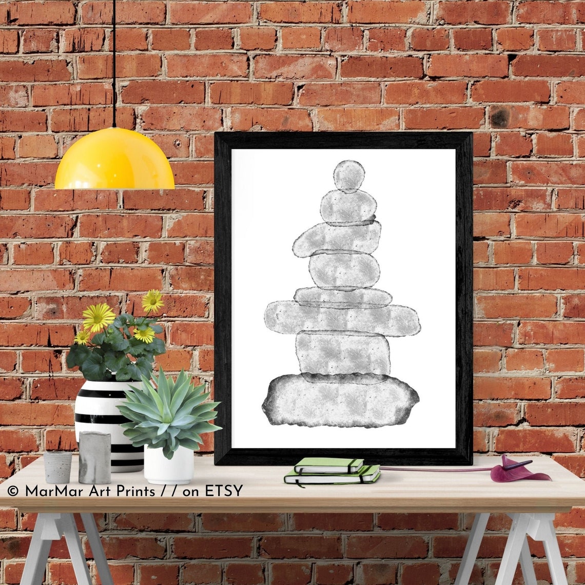 Abstract Stone Art, Black and White Wall Art, Abstract Print, Printable ...