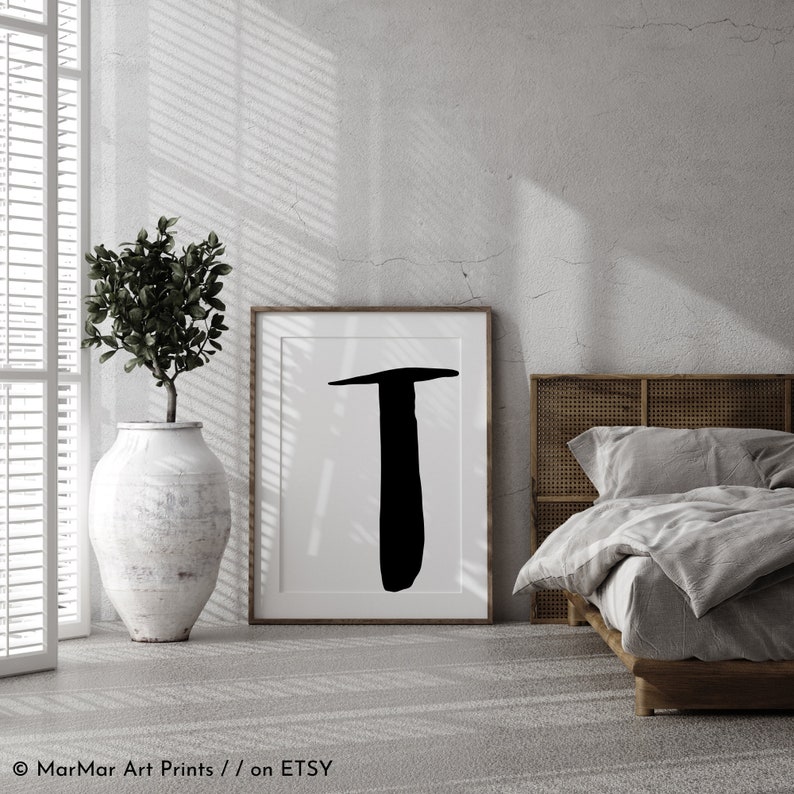 Printable Letter T, Monogram Letter Print, Nursery Decor, Minimalist ...