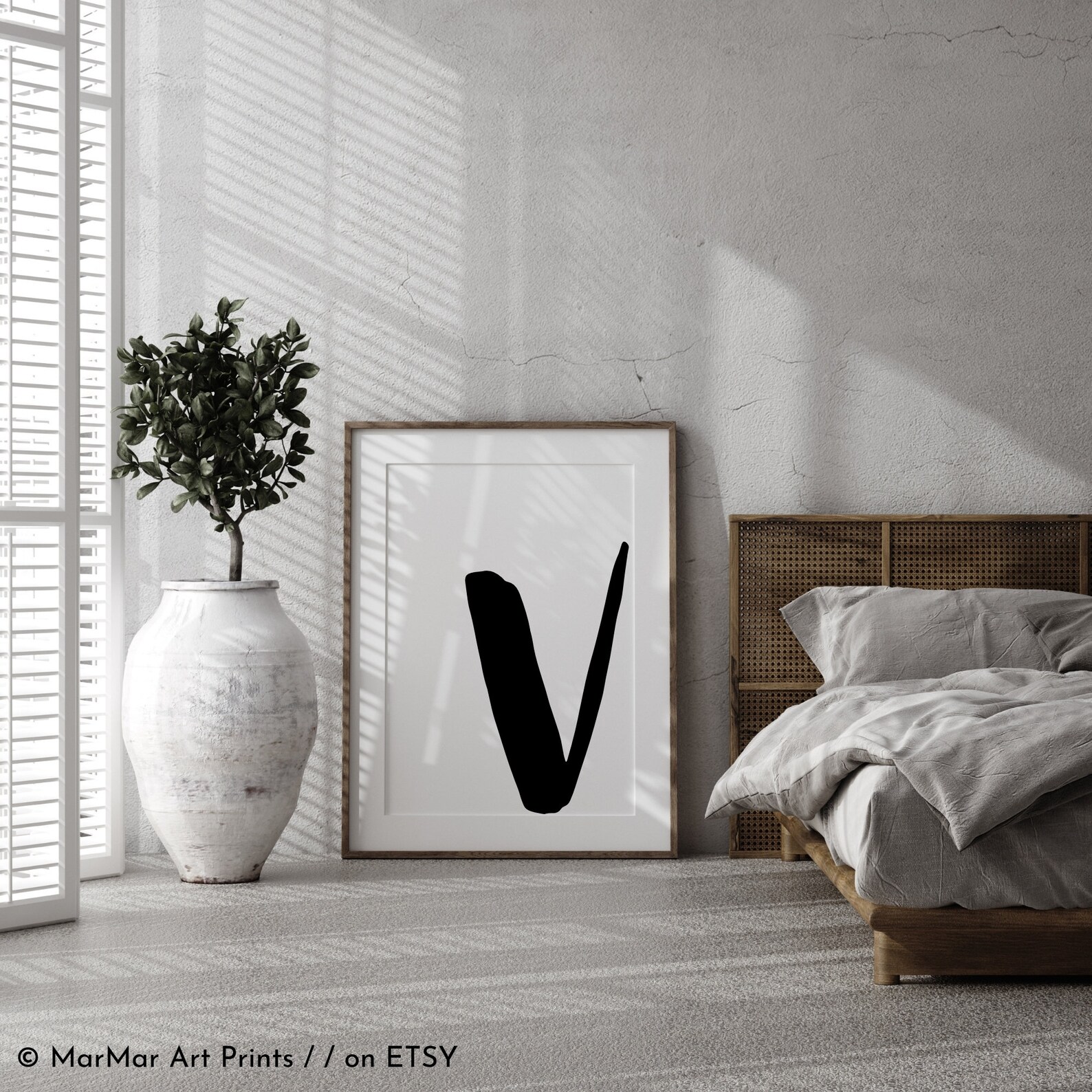 Printable Art: Letter v Poster Typography Poster - Etsy