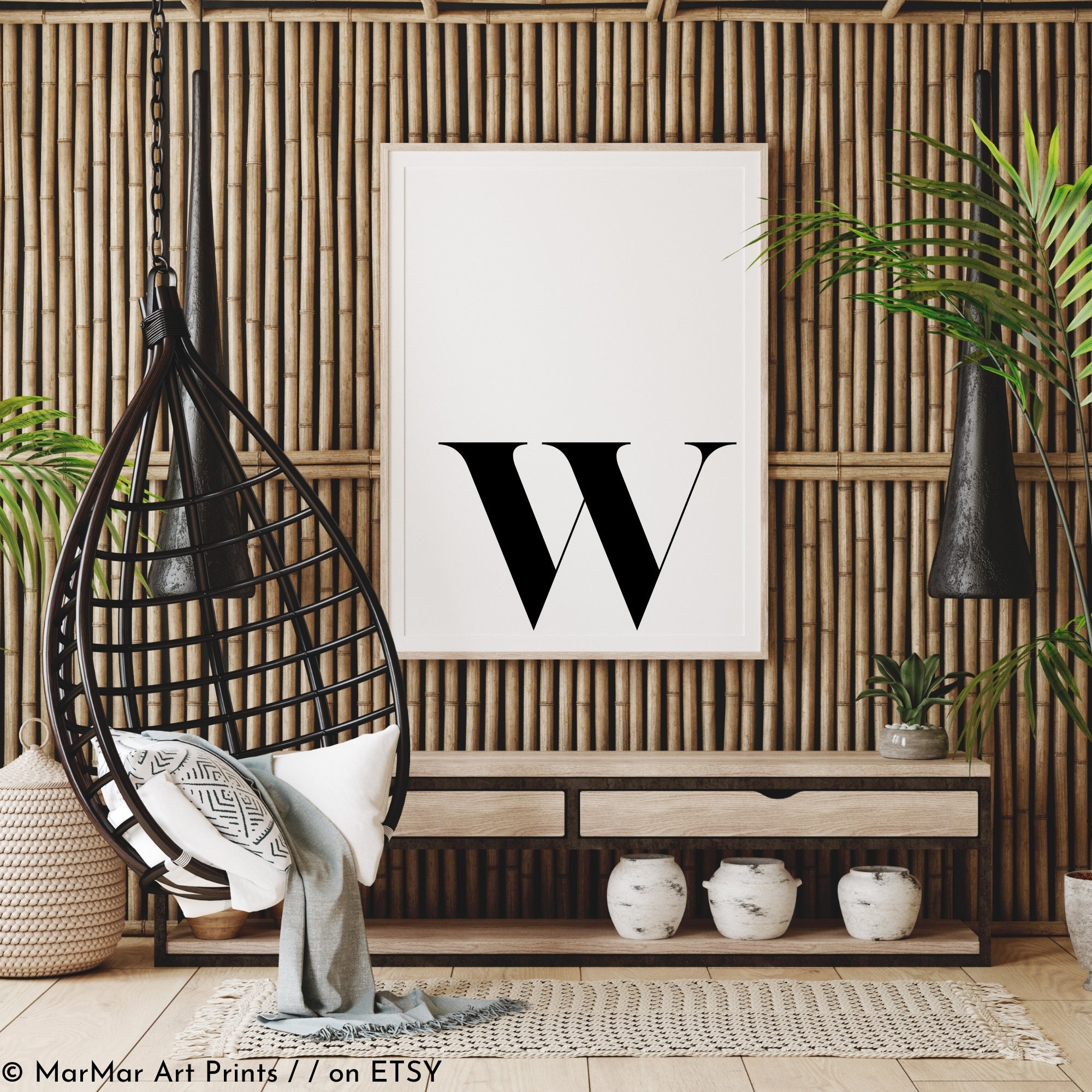 Alphabet Letter Printable Art w Initial - Etsy