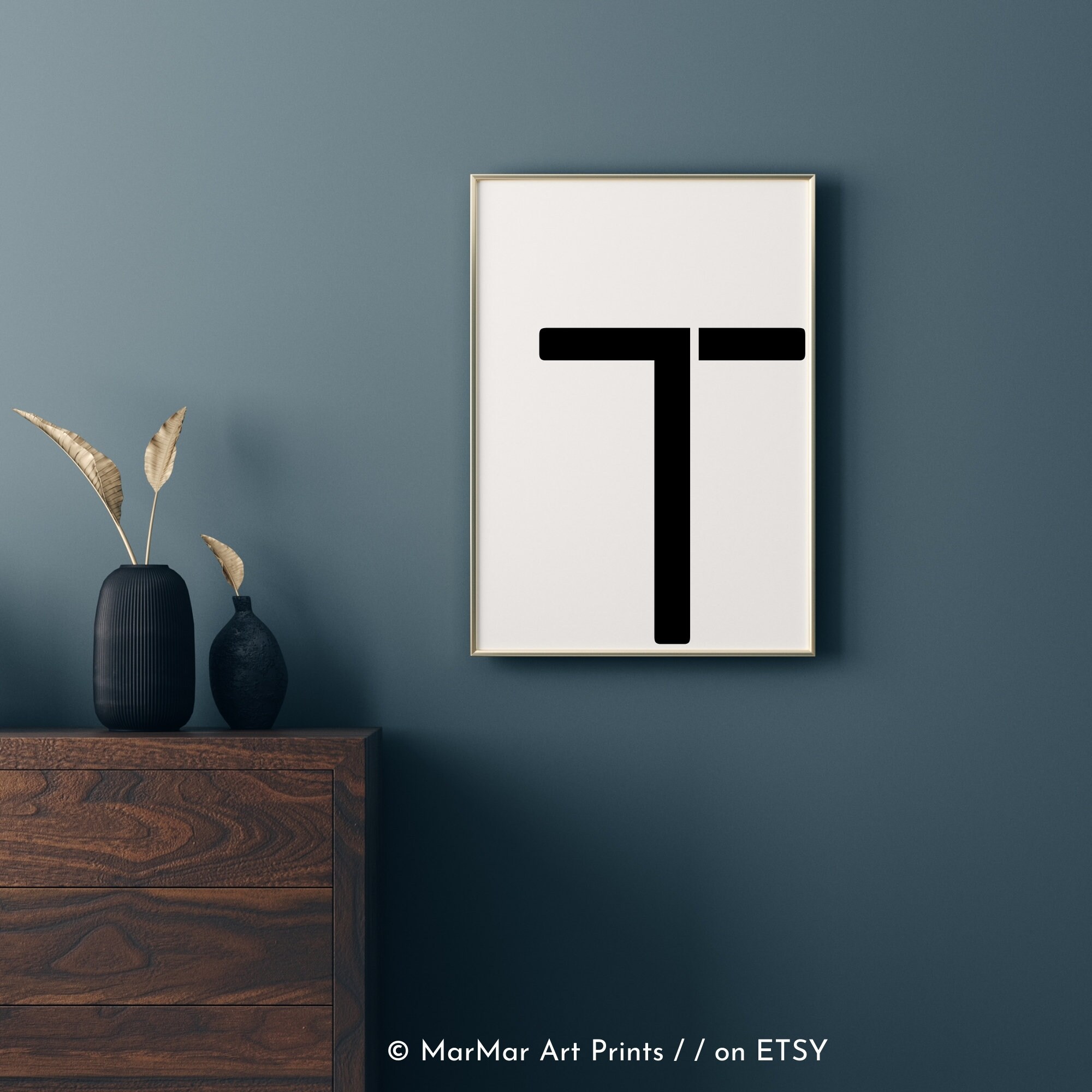 Printable Letter T, Monogram Letter Print, Nursery Decor, Minimalist ...