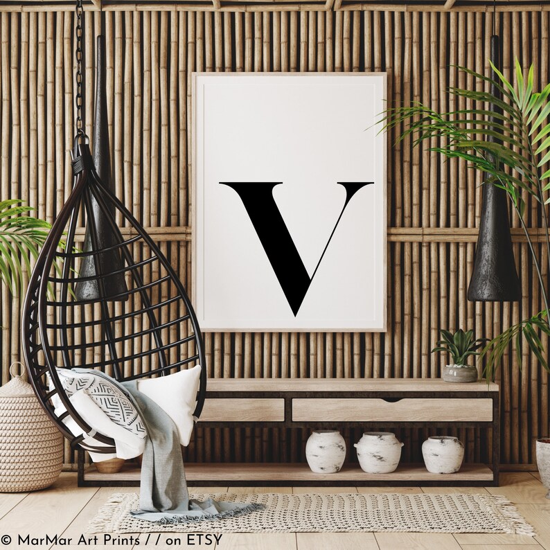 Printable Art: Letter v Poster Typography Poster - Etsy