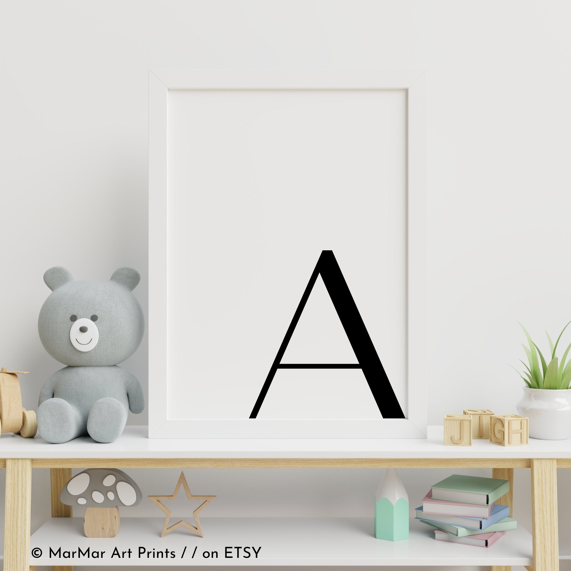 Letter A Printable Wall Art, Printable Set of 9, Alphabet Initial A ...