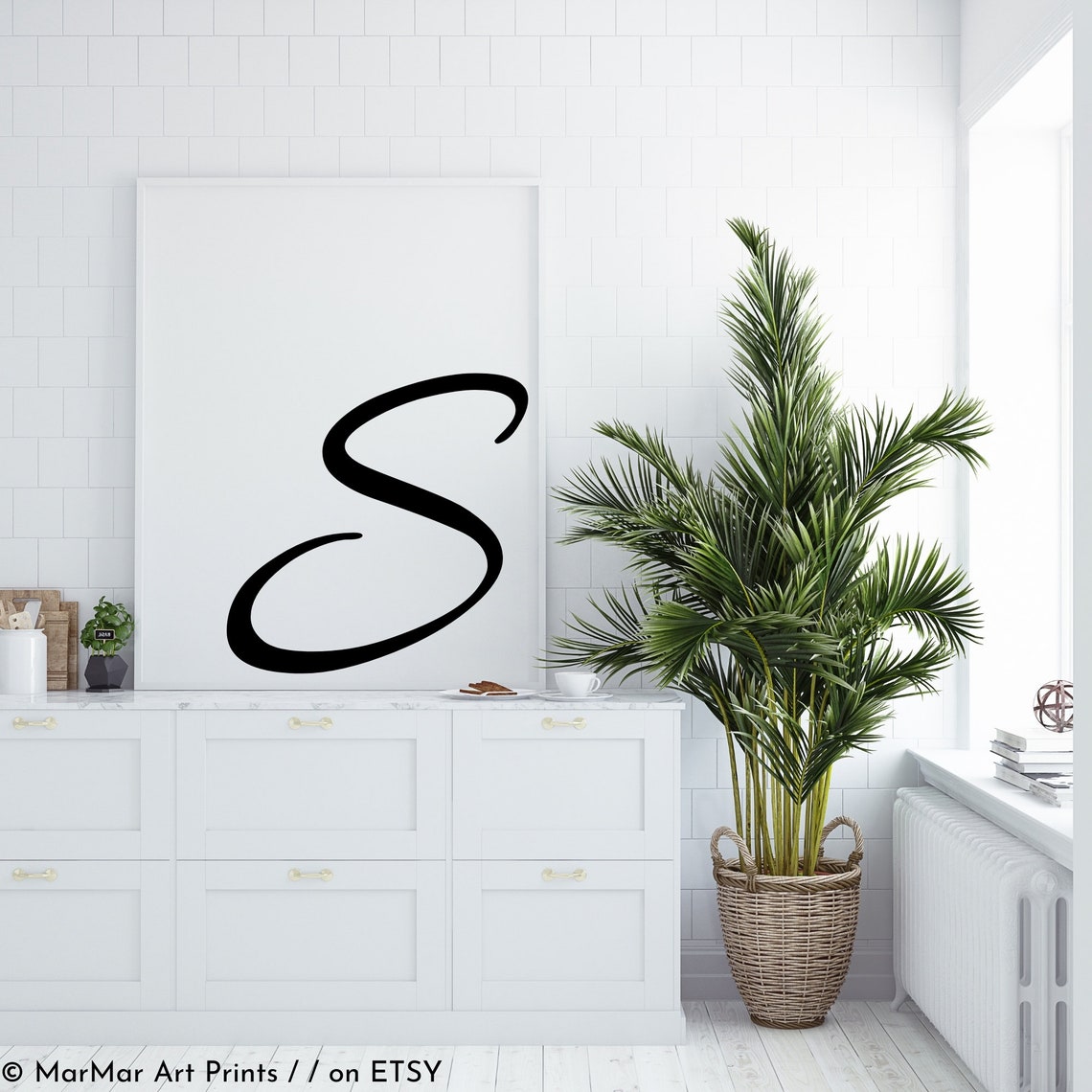 Monogram ART PRINT, Monogram Letter S, Alphabet Art Print , Initial ...