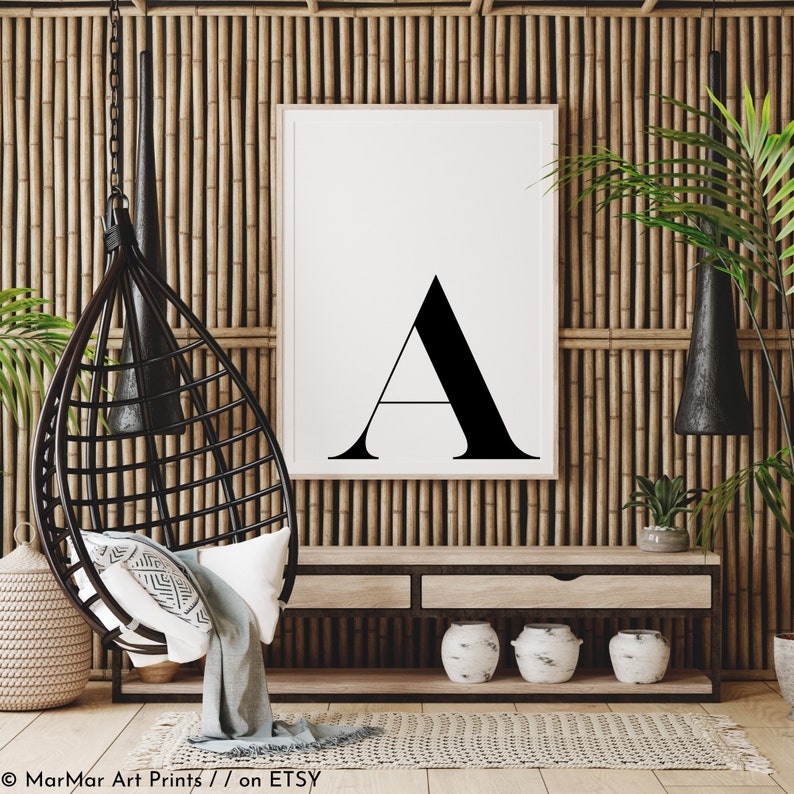 Letter A Printable Wall Art, Printable Set of 9, Alphabet Initial A ...