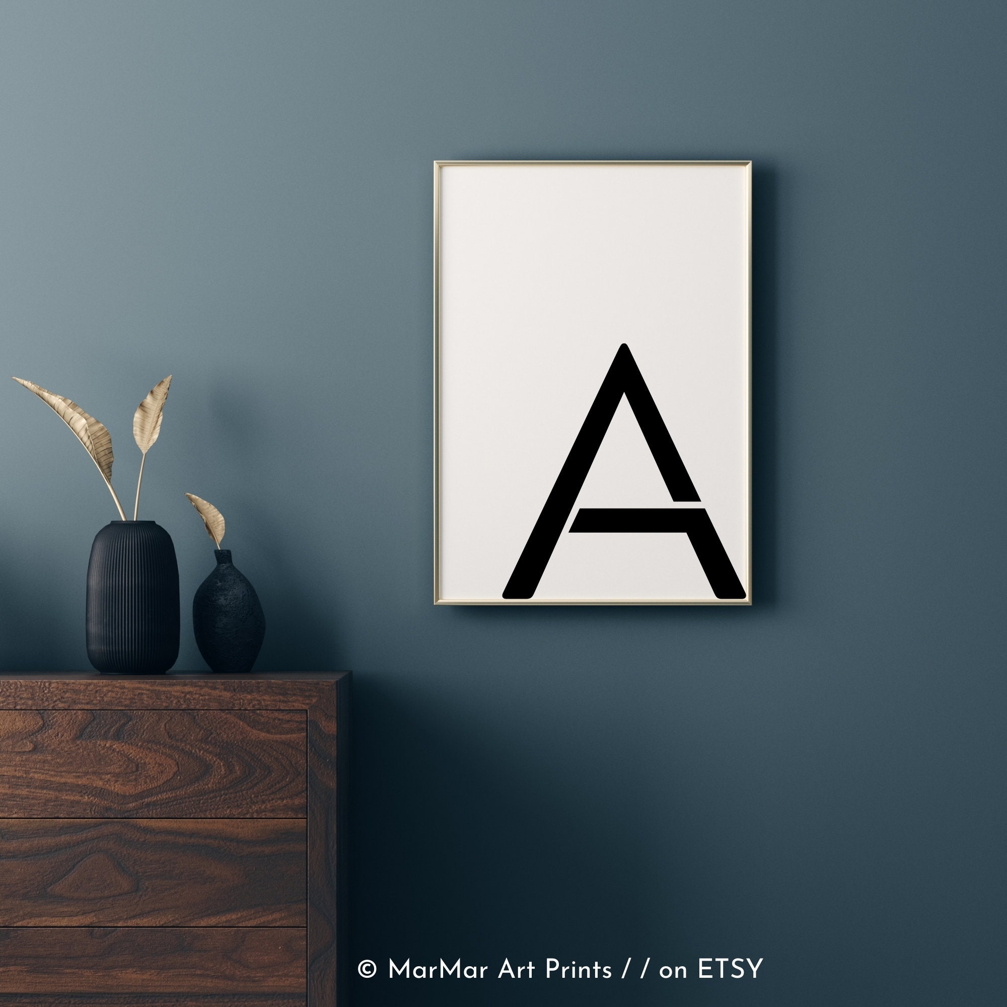 Letter A Printable Wall Art, Printable Set of 9, Alphabet Initial A ...