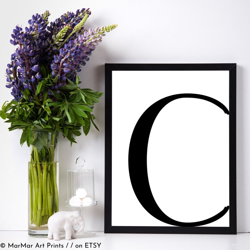 Letter C Printable Wall Art, Printable Set of 9, Alphabet Initial C ...