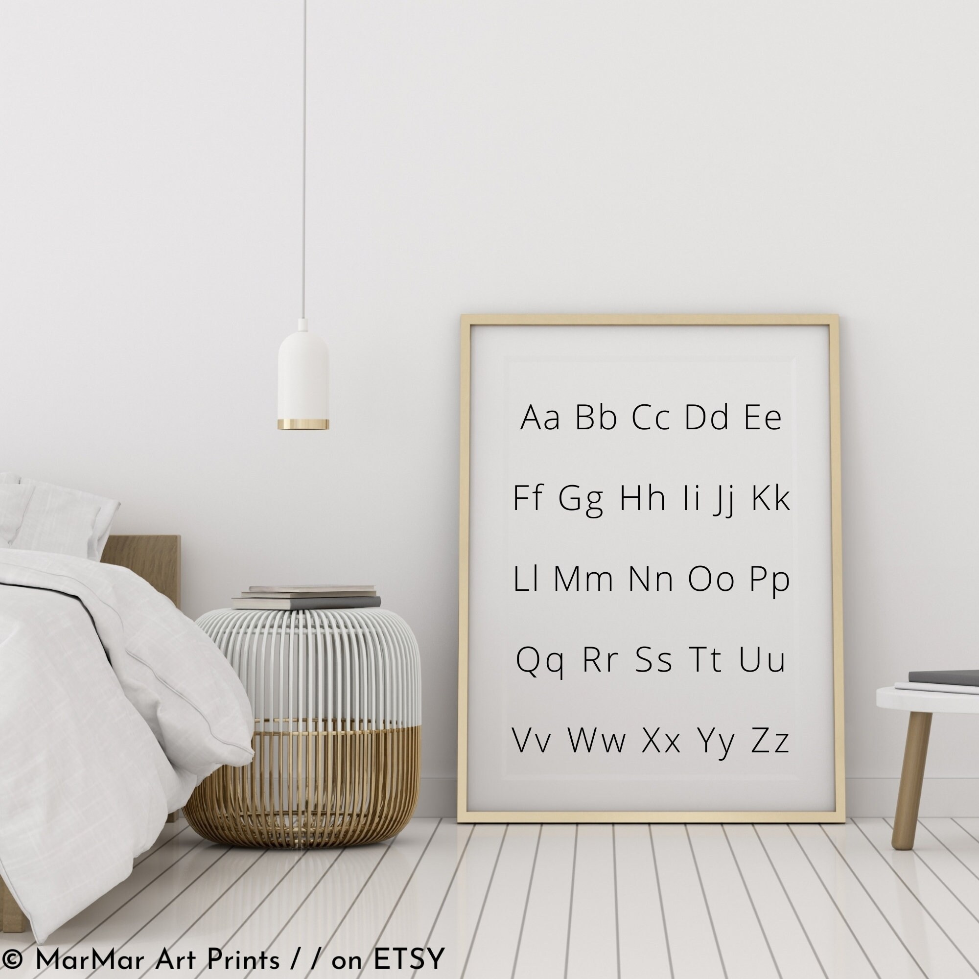 Alphabet Printable Wall Art ,neutral Gender Alphabet Print, Digital Abc ...