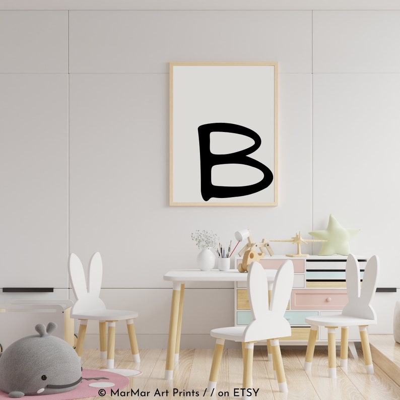 Letter B Printable Wall Art, Printable Set of 9, Alphabet Initial B ...