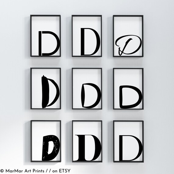 Letter D Printable Wall Art Printable Set of 9 Alphabet - Etsy