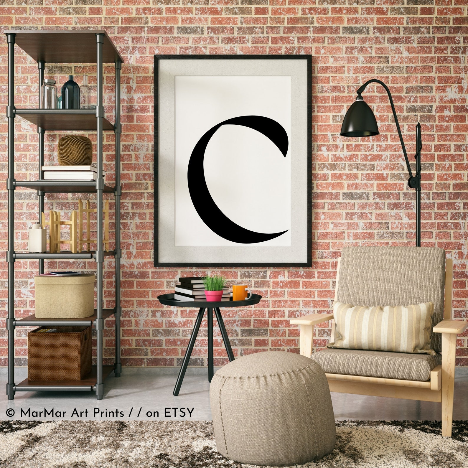 Letter C Printable Wall Art, Printable Set of 9, Alphabet Initial C ...