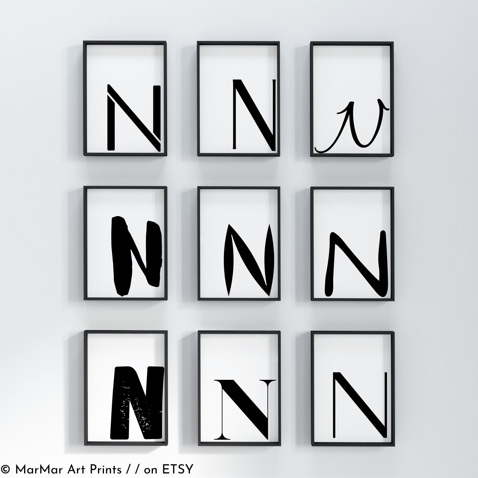 Letter N In Different Styles
