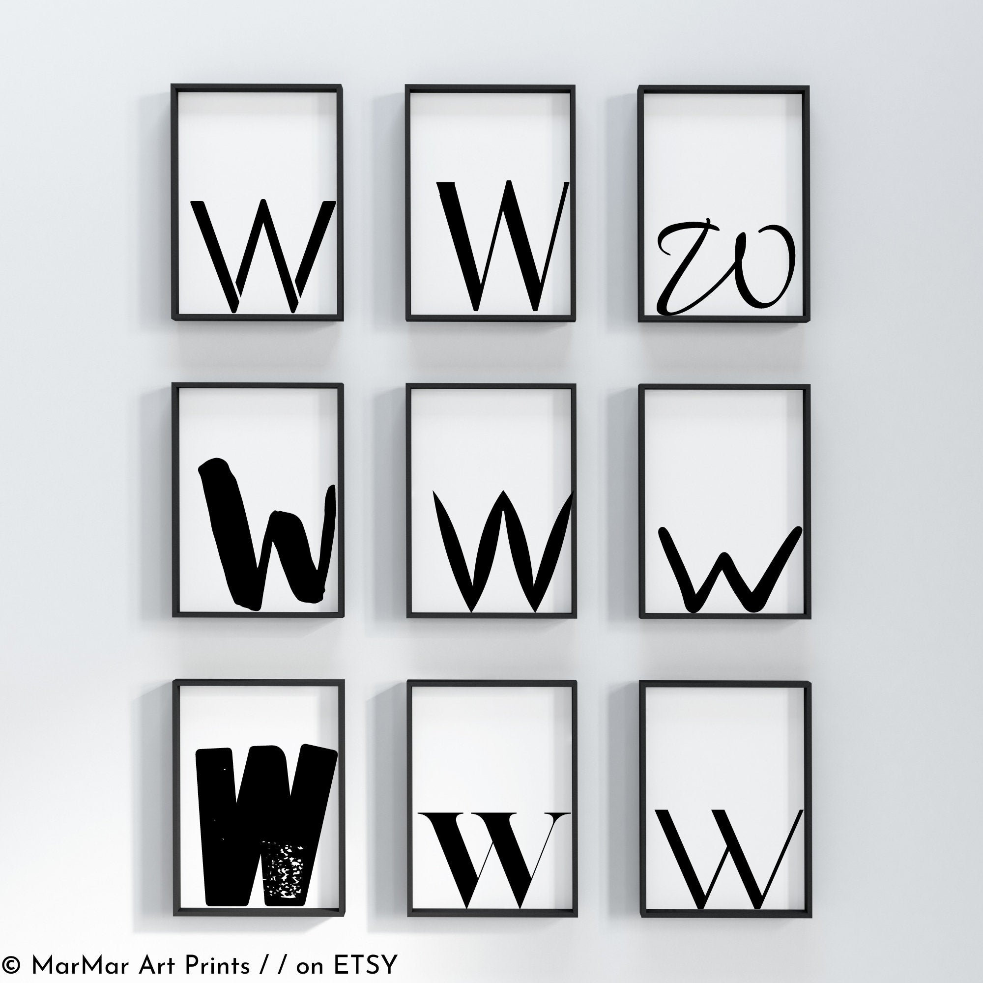 Alphabet Letter Printable Art w Initial - Etsy