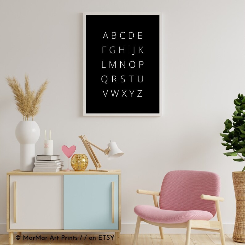 Alphabet Printable, Neutral Gender Alphabet Print, Digital Abc Poster ...