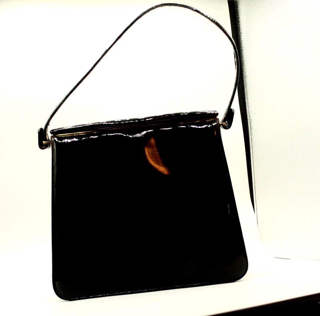Vintage Black Patent Leather - Susan Gait Handbag - Etsy