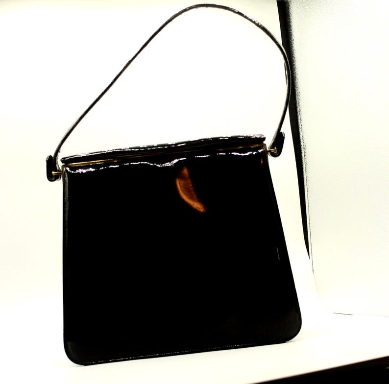 Vintage Black Patent Leather - Susan Gait Handbag - Etsy