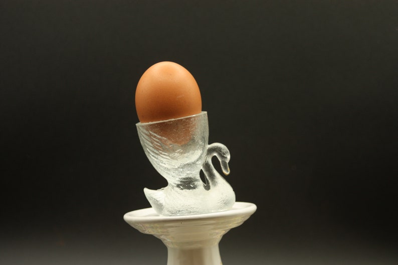 Pressed Frosted Glass Swan Egg Cup - Etsy