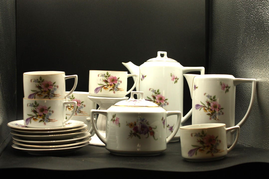 Pirkenhammer 15-piece Porcelain Coffee Set - Etsy