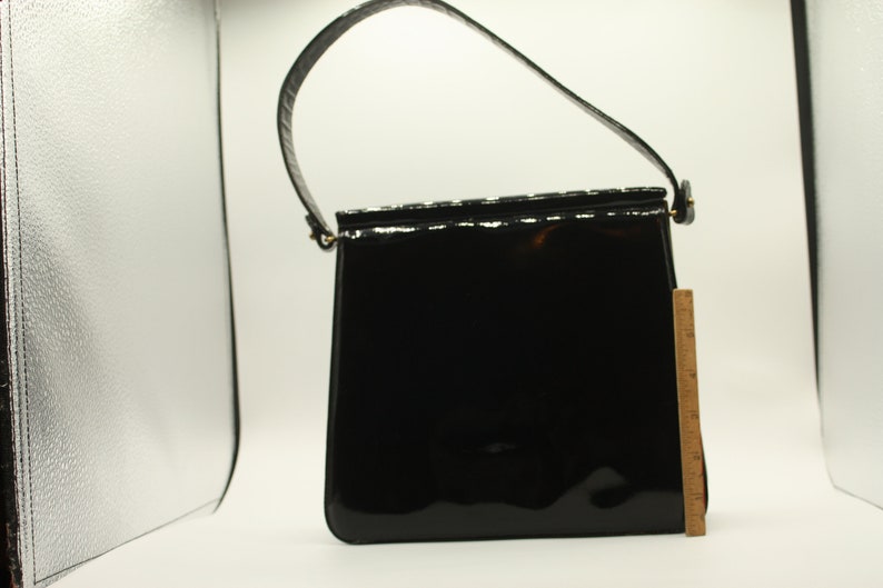 Vintage Black Patent Leather - Susan Gait Handbag - Etsy
