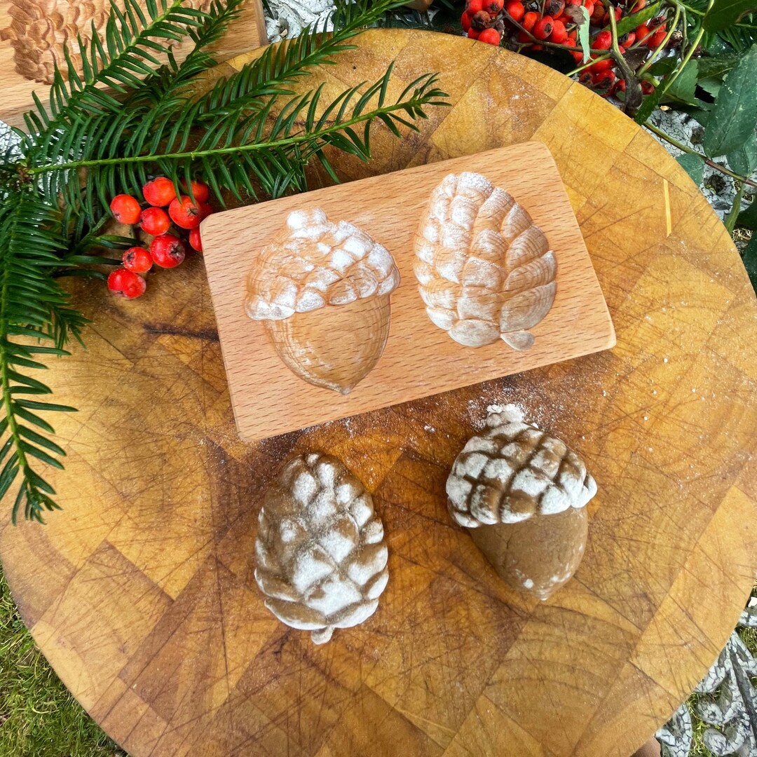 Wooden Woodland Theme Cookie Cutter. Acorn and Pinecone Wooden Cookie ...