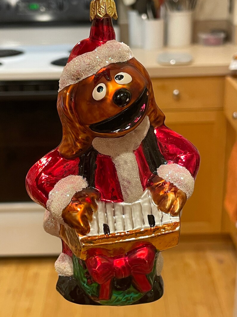 Rowlf the Dog, 1990s "play It Again Santa" Blown Glass Christmas ...