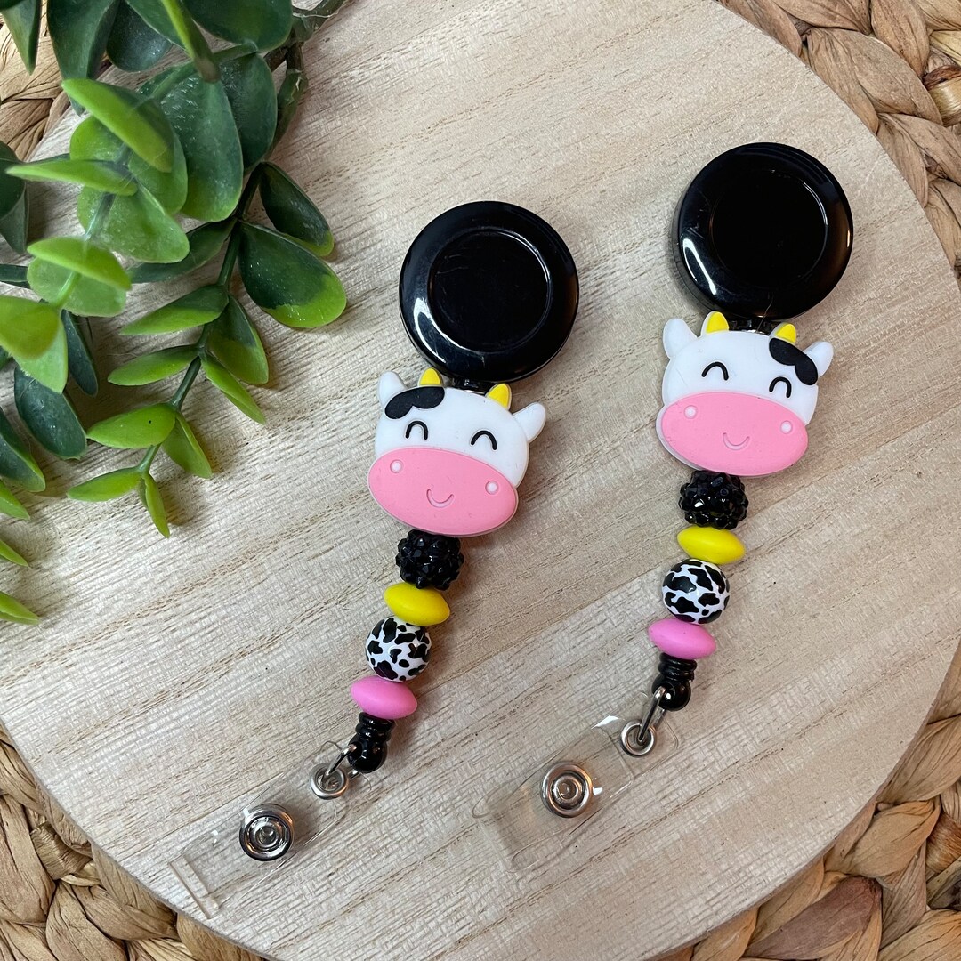 Cow Badge Reel, Badge Clips, Farm Badge Reels, Fabric Badge Reel ...
