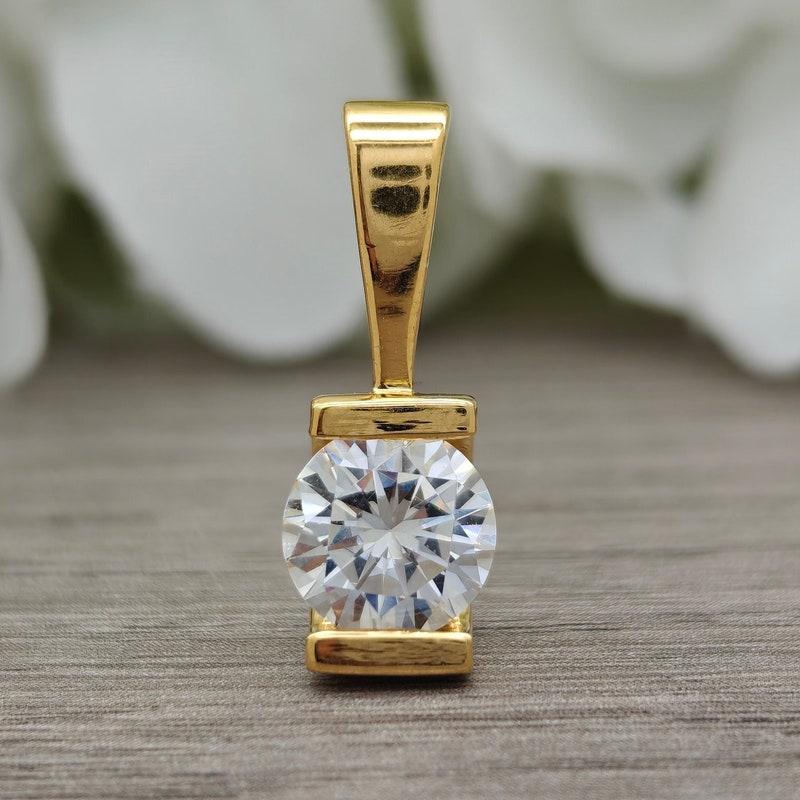 Gold Bezel Pendant - Etsy