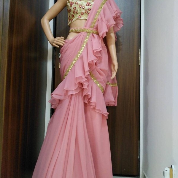 Ruffle Saree - Etsy