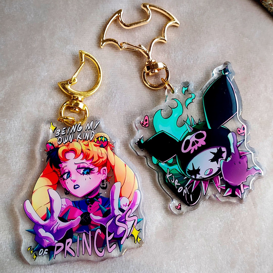 Sailor Moon Y Kuromi Punk Llaveros Anime Charm - Etsy