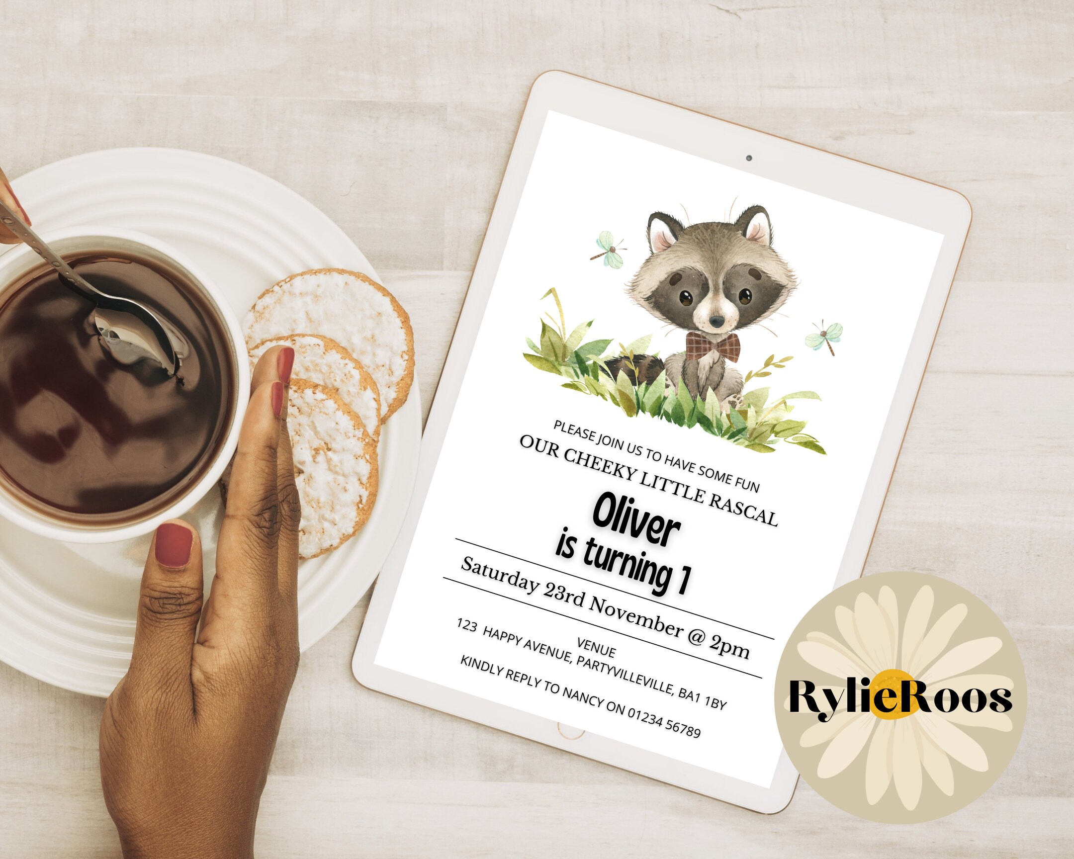 Boys Cheeky Little Rascal Birthday Invitation Boys Raccoon - Etsy