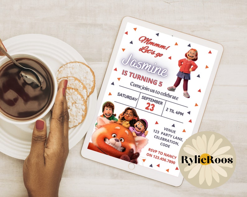 Turning Red Birthday Invitation Girls Birthday Invite | Etsy