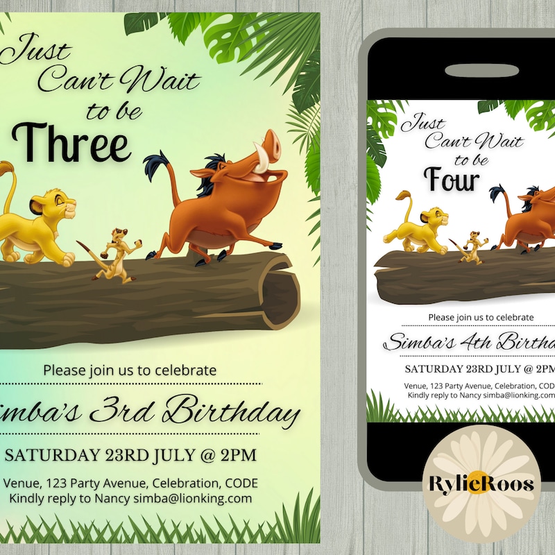 Lion King Invitation - Etsy