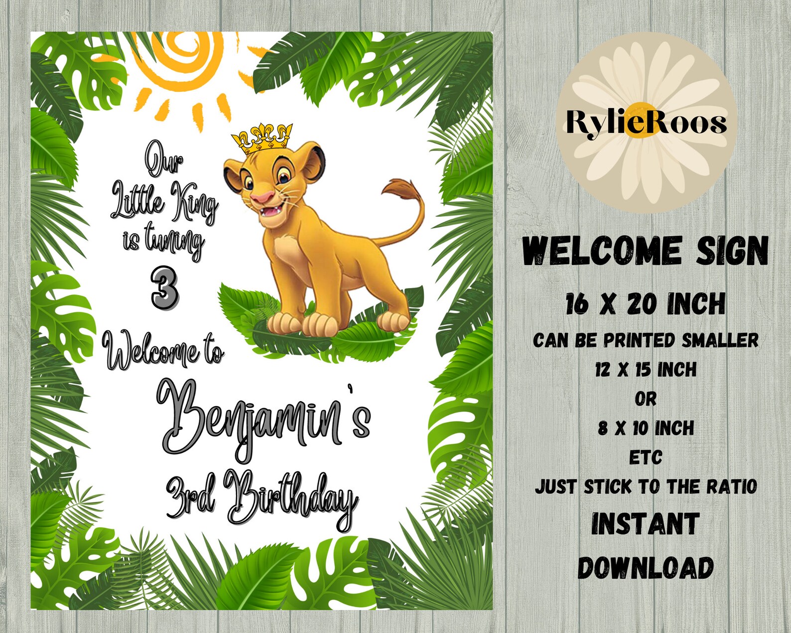 Lion King Birthday Welcome Sign Simba Birthday Welcome Sign - Etsy