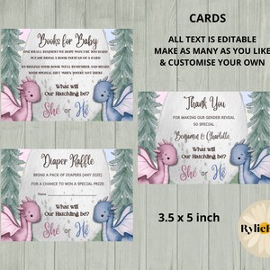 Baby Dragon Gender Reveal Bundle: Pink & Blue Invitation (digital) - Etsy