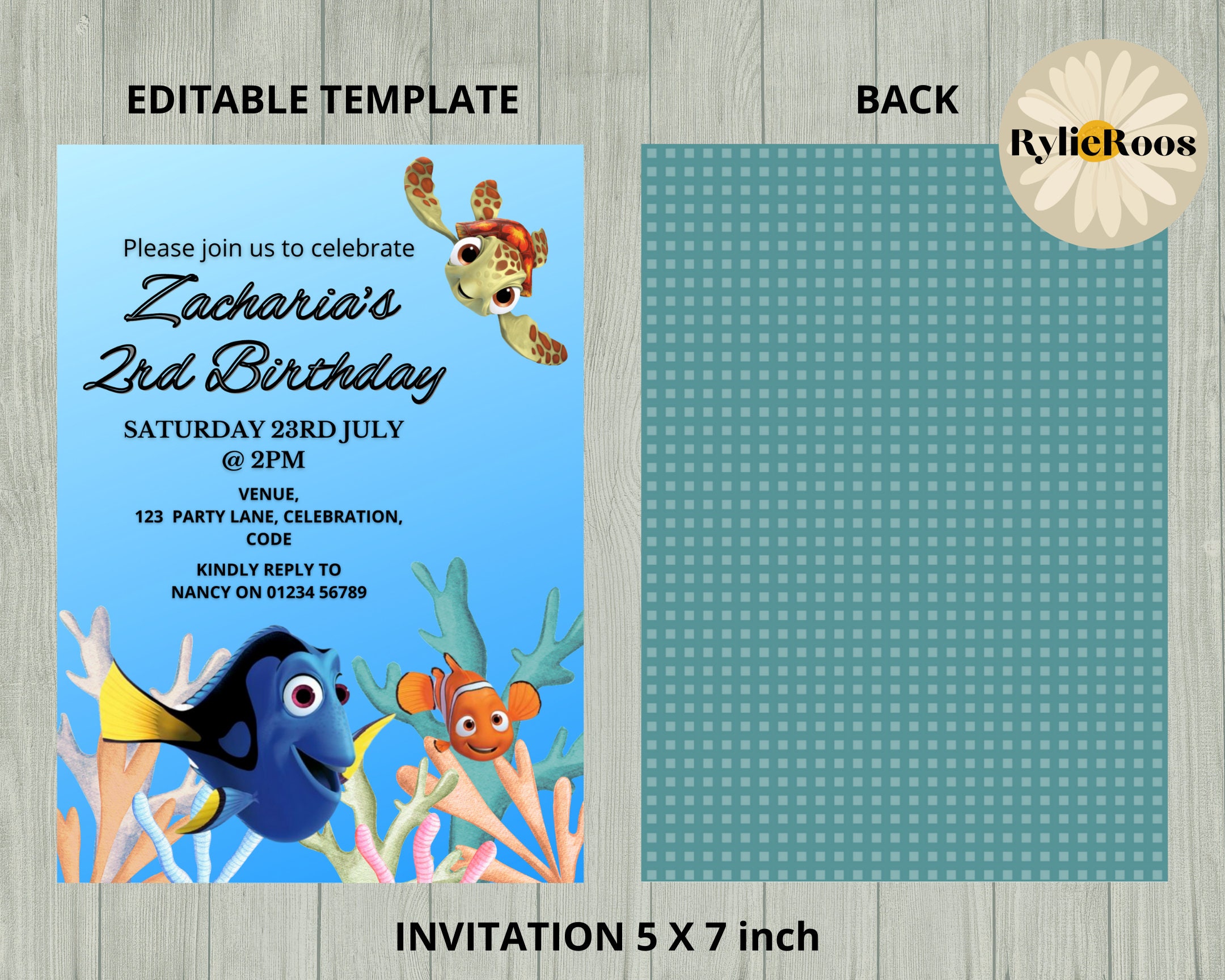 Finding Nemo 2nd Birthday Invitations Finding Dory Birthday Invites,
