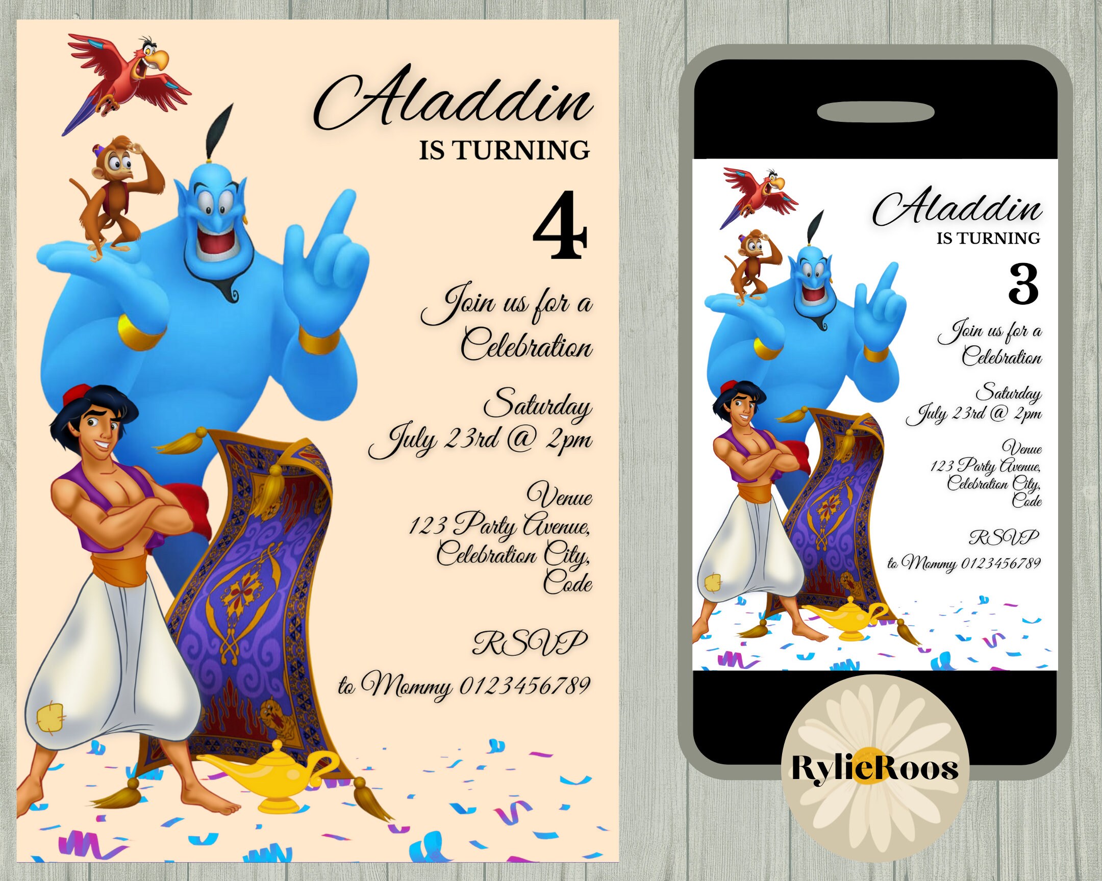 DIY Aladdin Birthday Invitation Printable By, 48% OFF